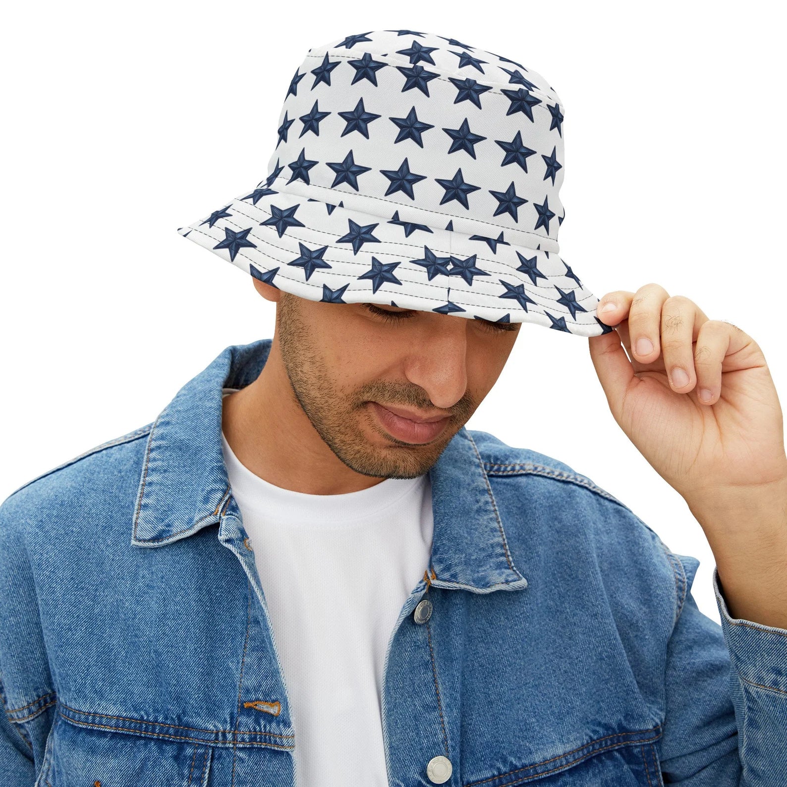 Blue Stars | Bucket Hat – Pixelated Canvases